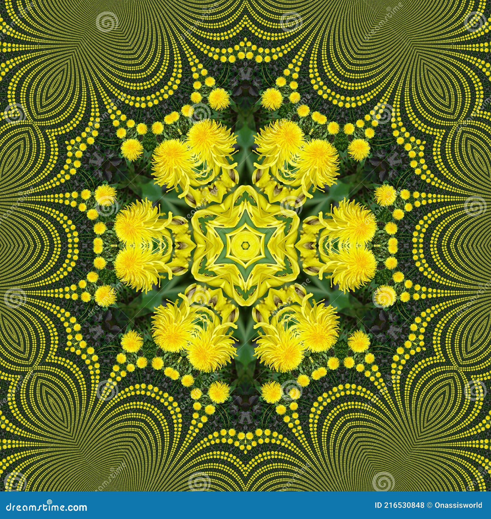 Powerful Yellow Flower Abstract Background Stock Illustration ...