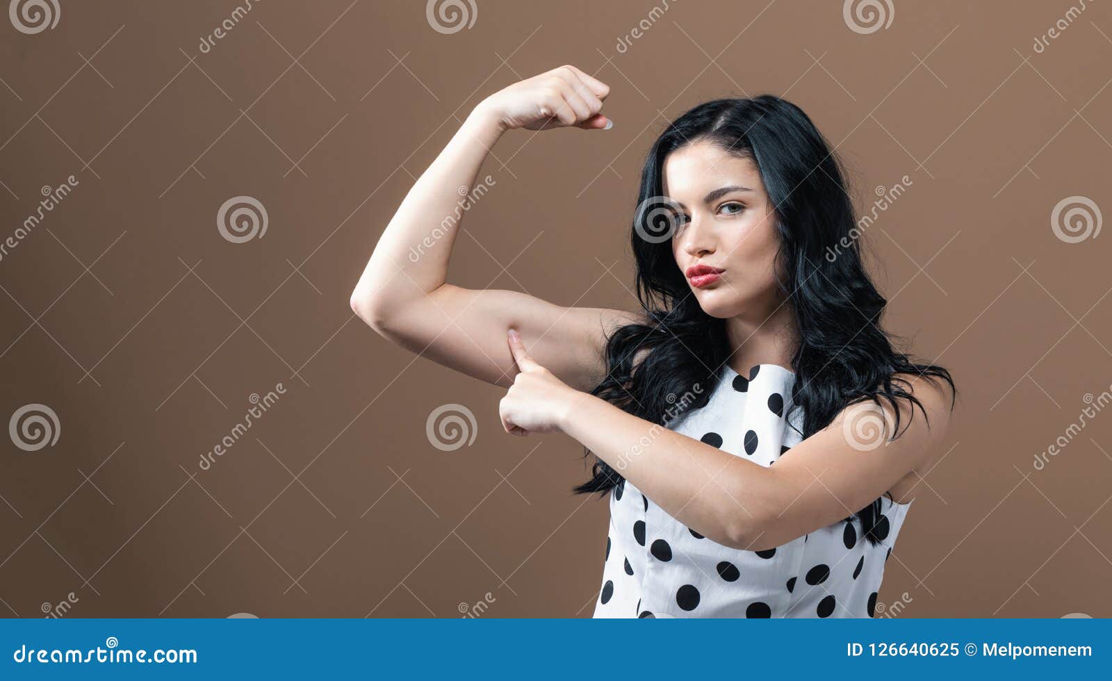 Powerful Young Woman in Success Pose Stock Image - Image of business ...