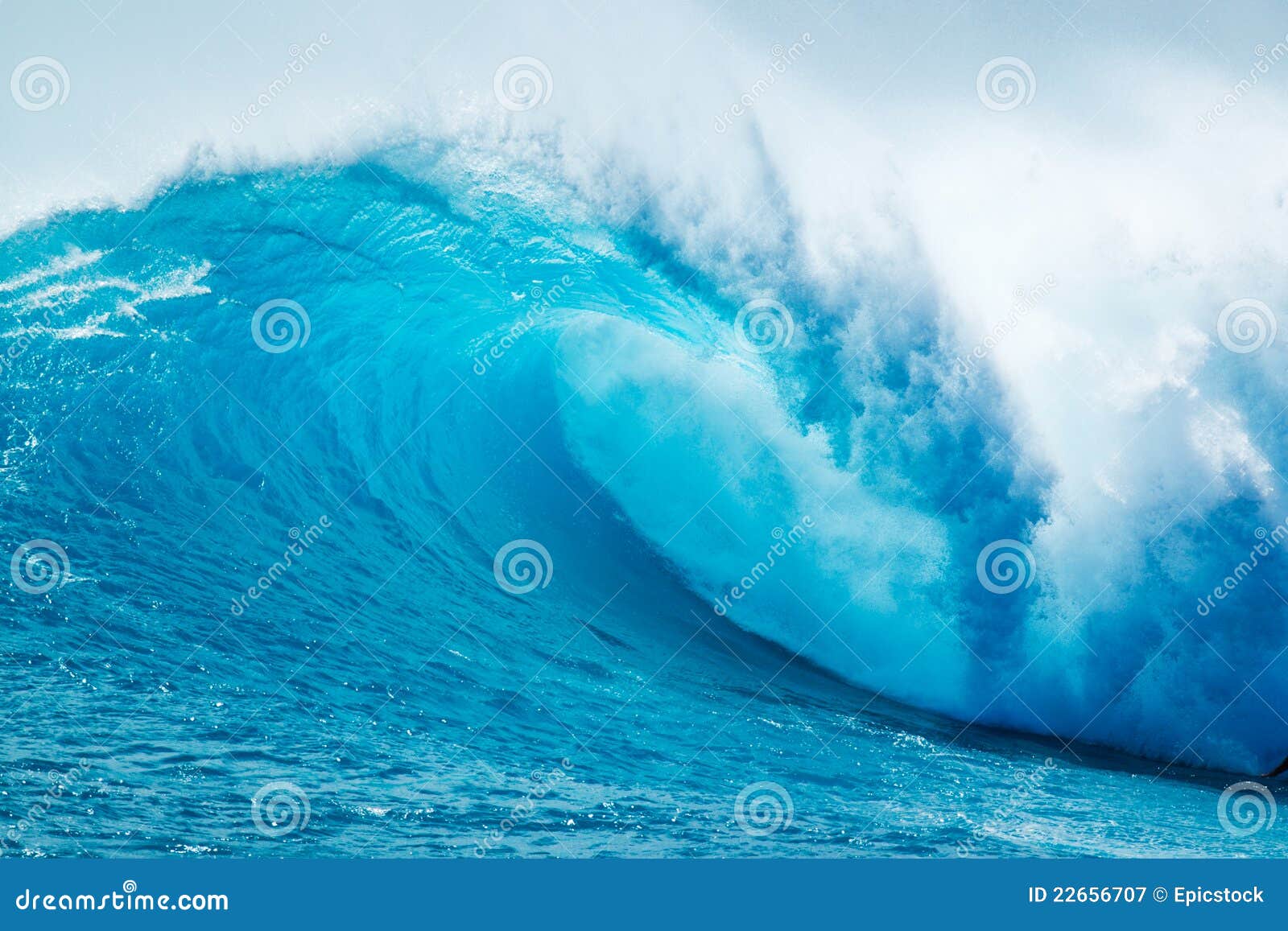 Powerfull Blue Ocean Wave stock image. Image of liquid - 22656707