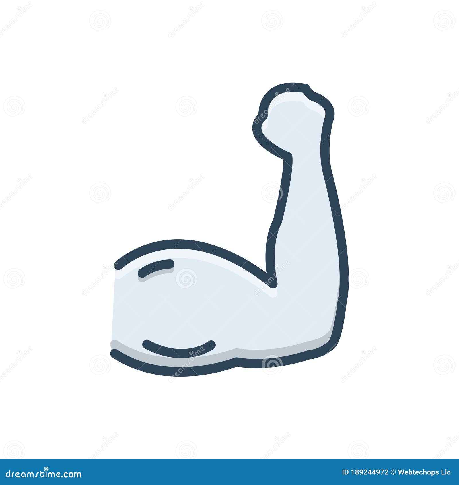 Color Illustration Icon for Powerfull Muscles, Strong and Power Stock ...