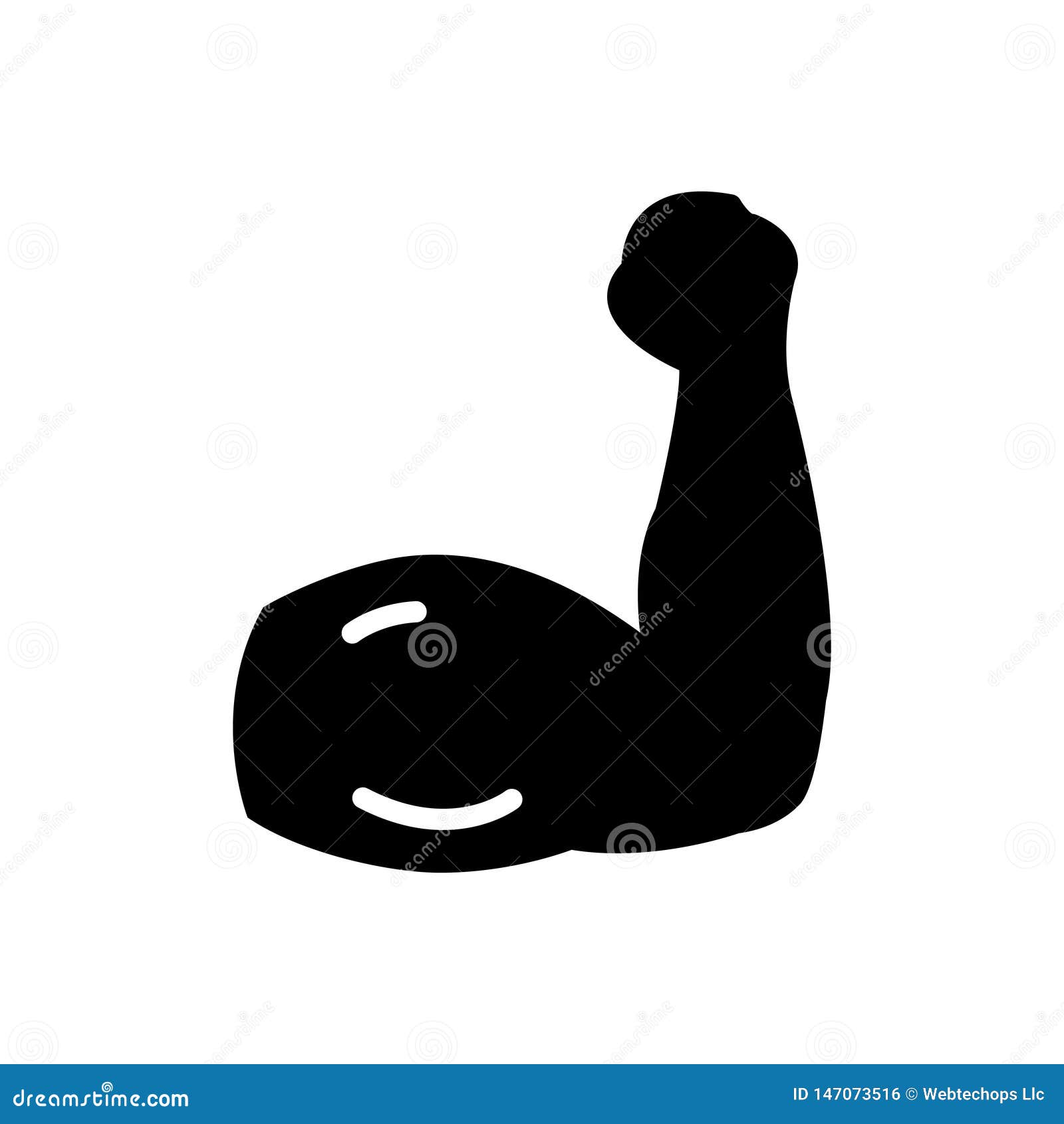Black Solid Icon for Power Full, Muscles and Strong Stock Vector ...