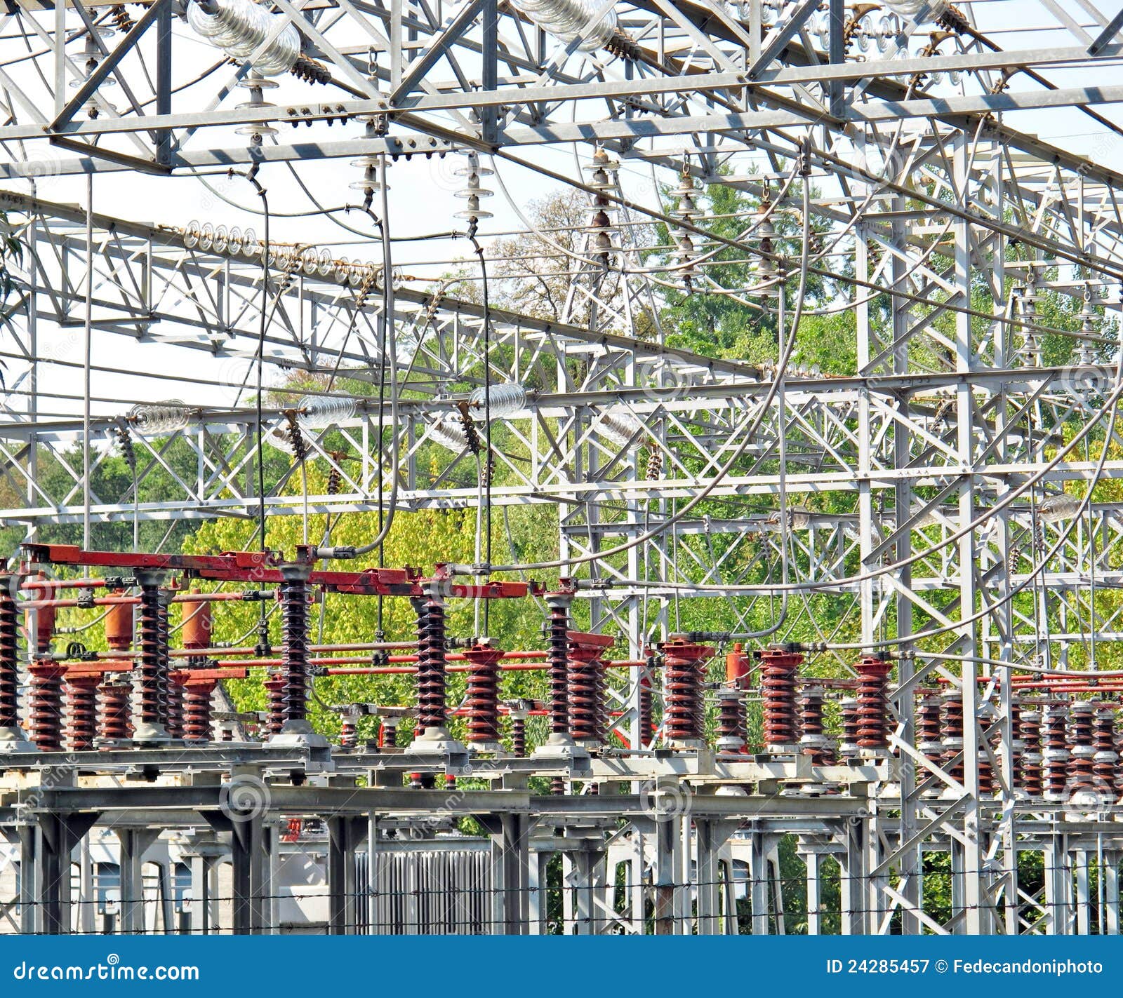 Powerhouse with Cables and Switches Stock Image - Image of substationn ...