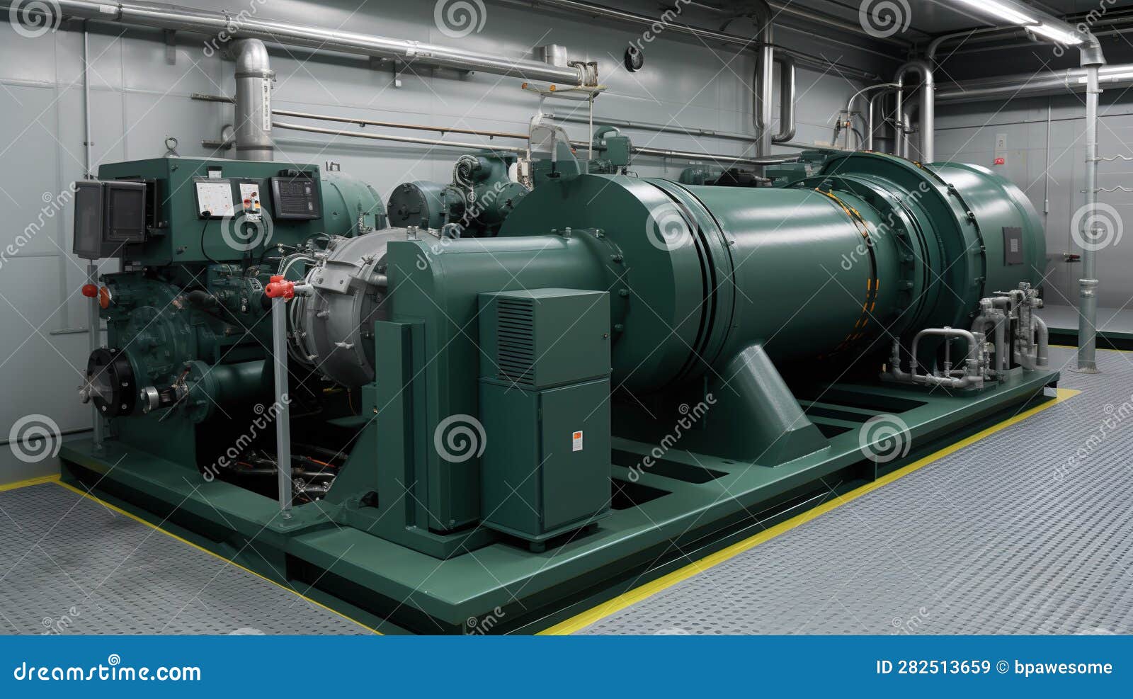 Powerhouse: Large Modern Electricity Generator at Work, Generative AI ...