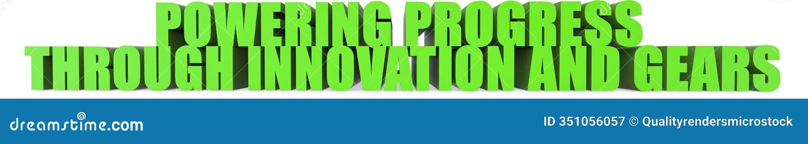 Powering Progress Through Innovation And Gears, 3d Text Royalty-Free Stock Photography ...