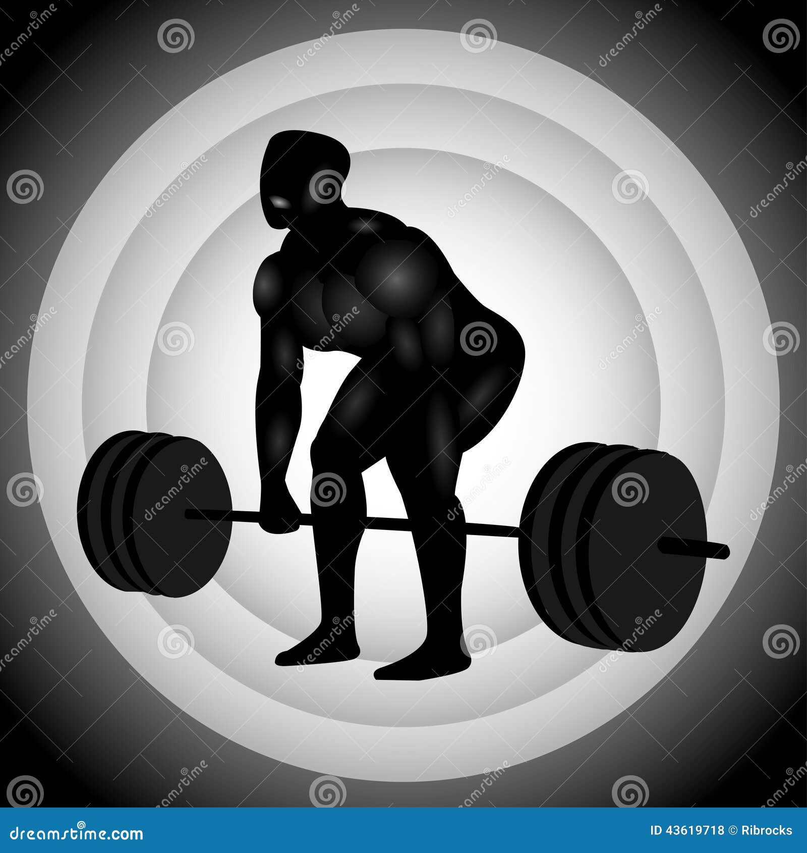 Powerlifter Deadlift Silhouette Vector Illustration | CartoonDealer.com ...