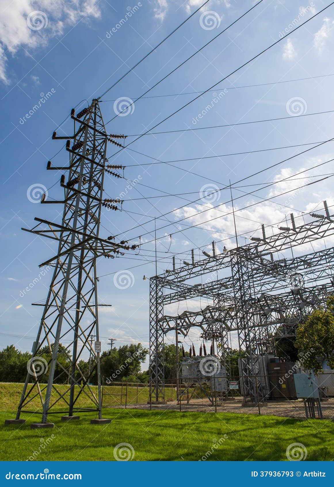 Powerline stock image. Image of danger, high, networking - 37936793