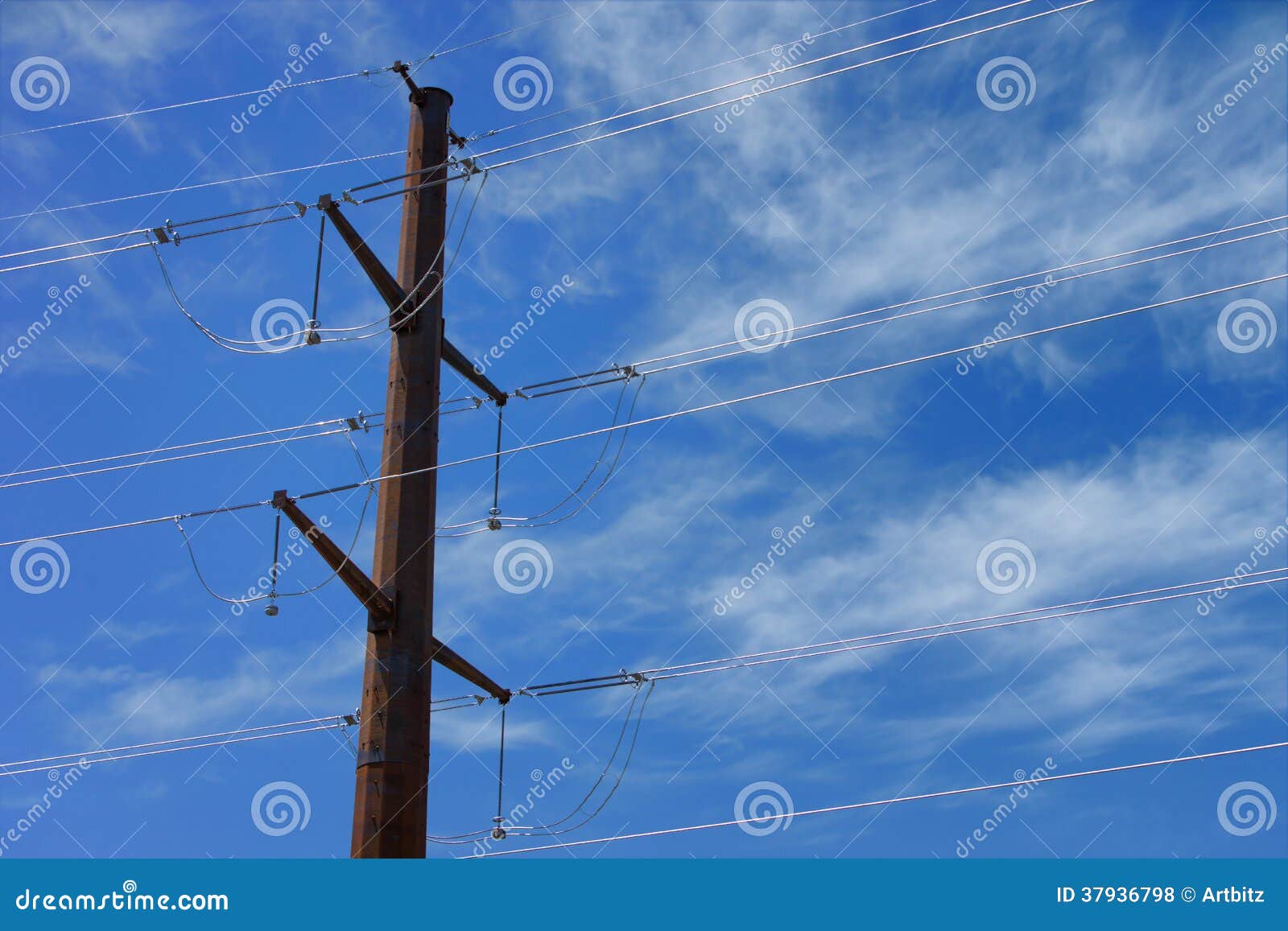 Powerline stock photo. Image of energy, blue, danger - 37936798