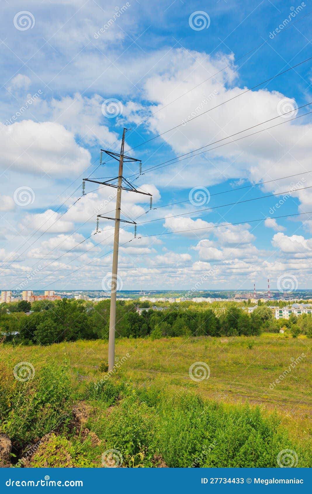 Powerline and cloudy sky stock image. Image of energy - 27734433