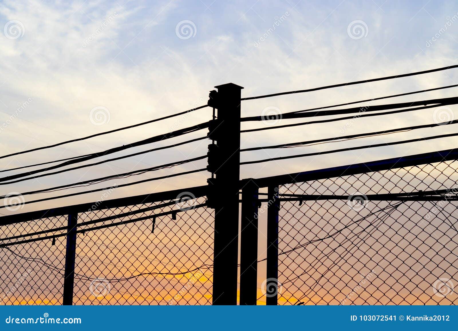 Powerline Colorful of Sky and Clouds Background Stock Image - Image of ...