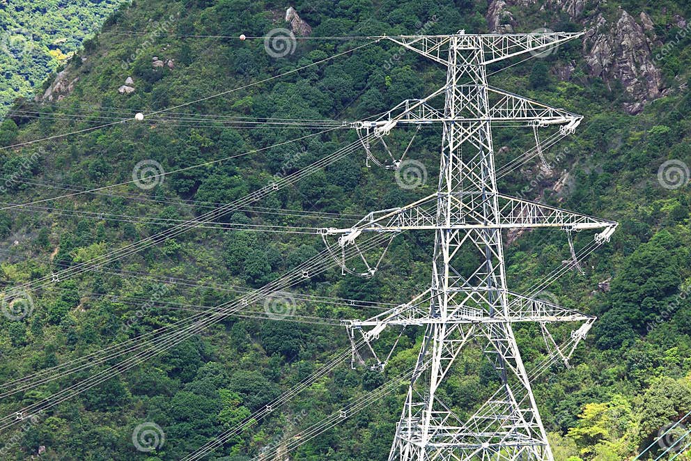 Powerline stock image. Image of mountain, network, structure - 38454861