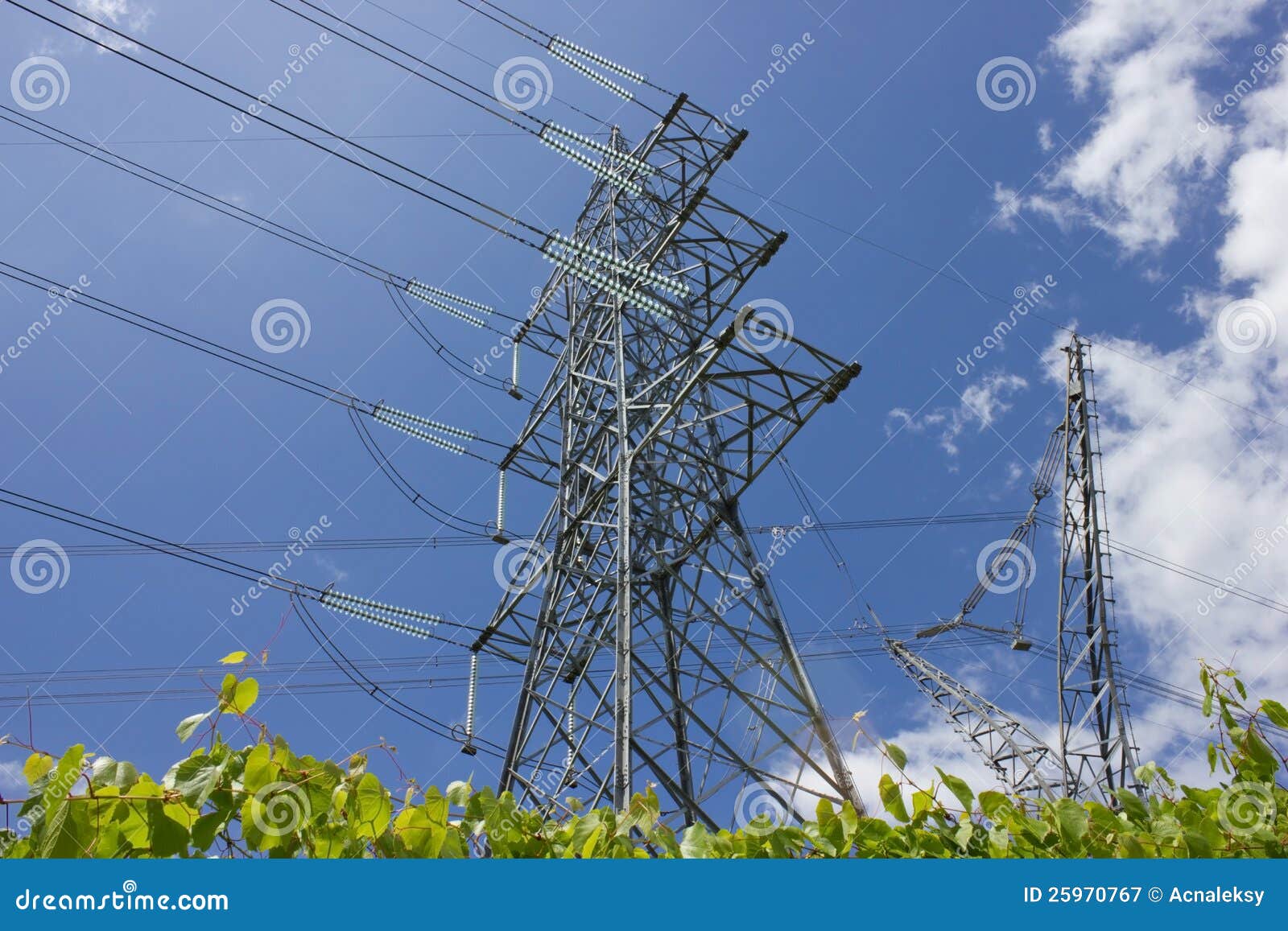 Powerline tower stock image. Image of metal, field, generation - 25970767