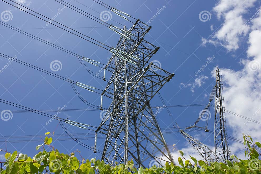 Powerline tower stock image. Image of metal, field, generation - 25970767