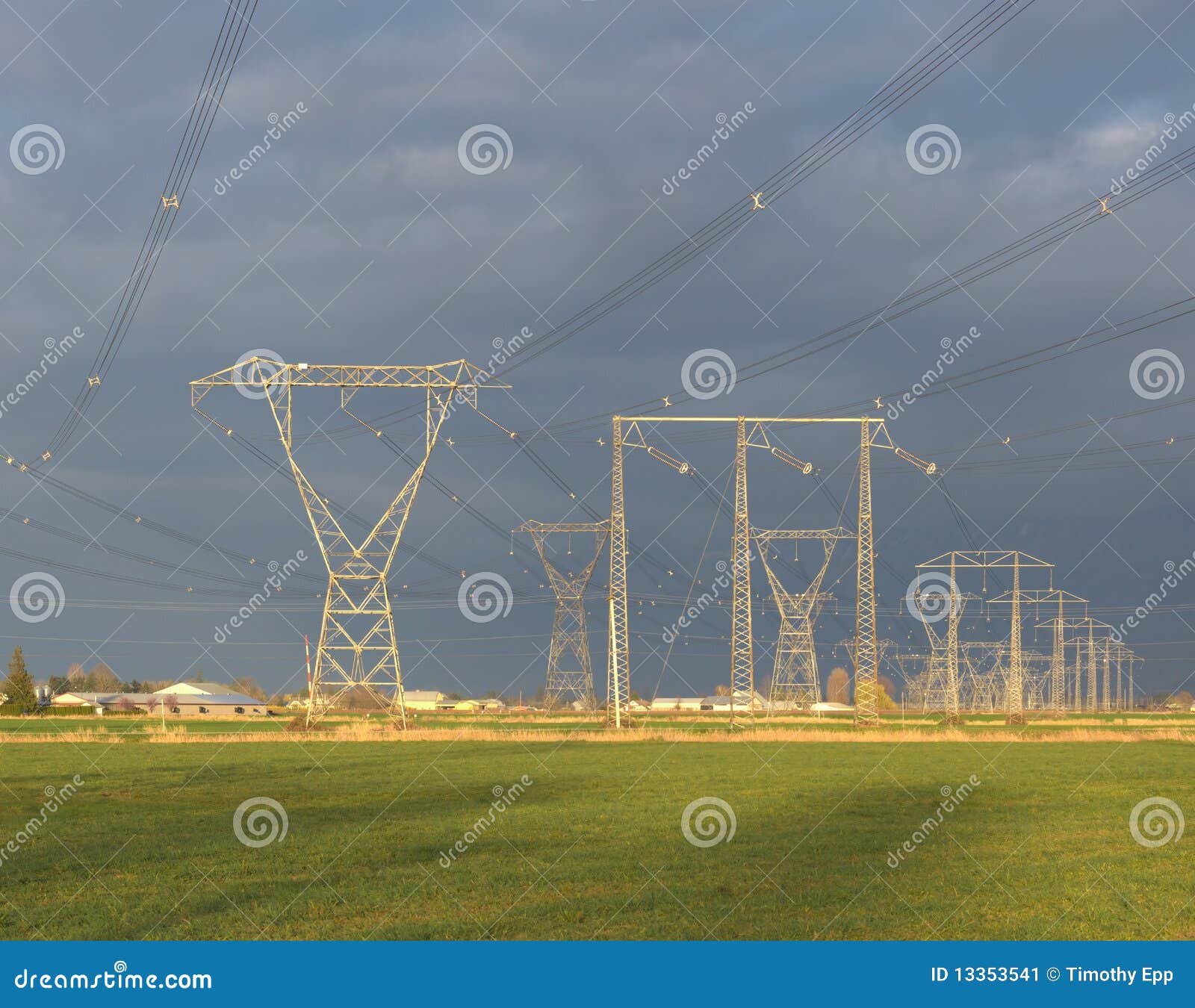 Powerlines stock image. Image of field, metal, industry - 13353541