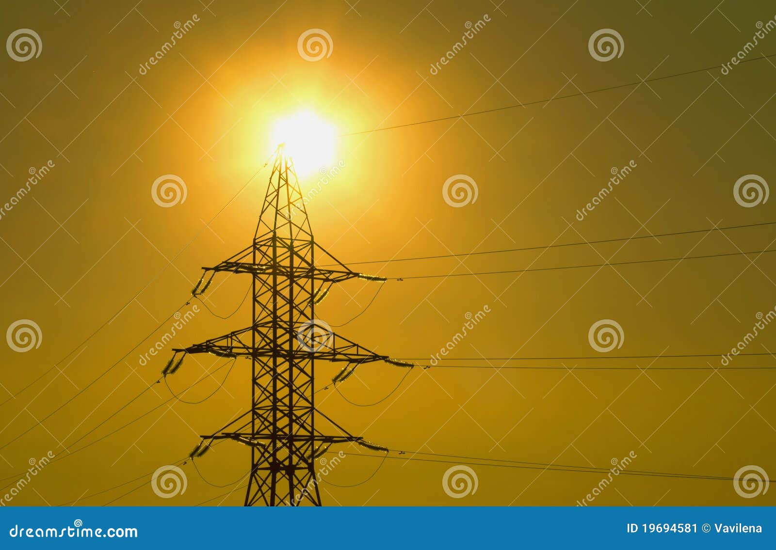 Powerlines stock image. Image of electricity, voltage - 19694581