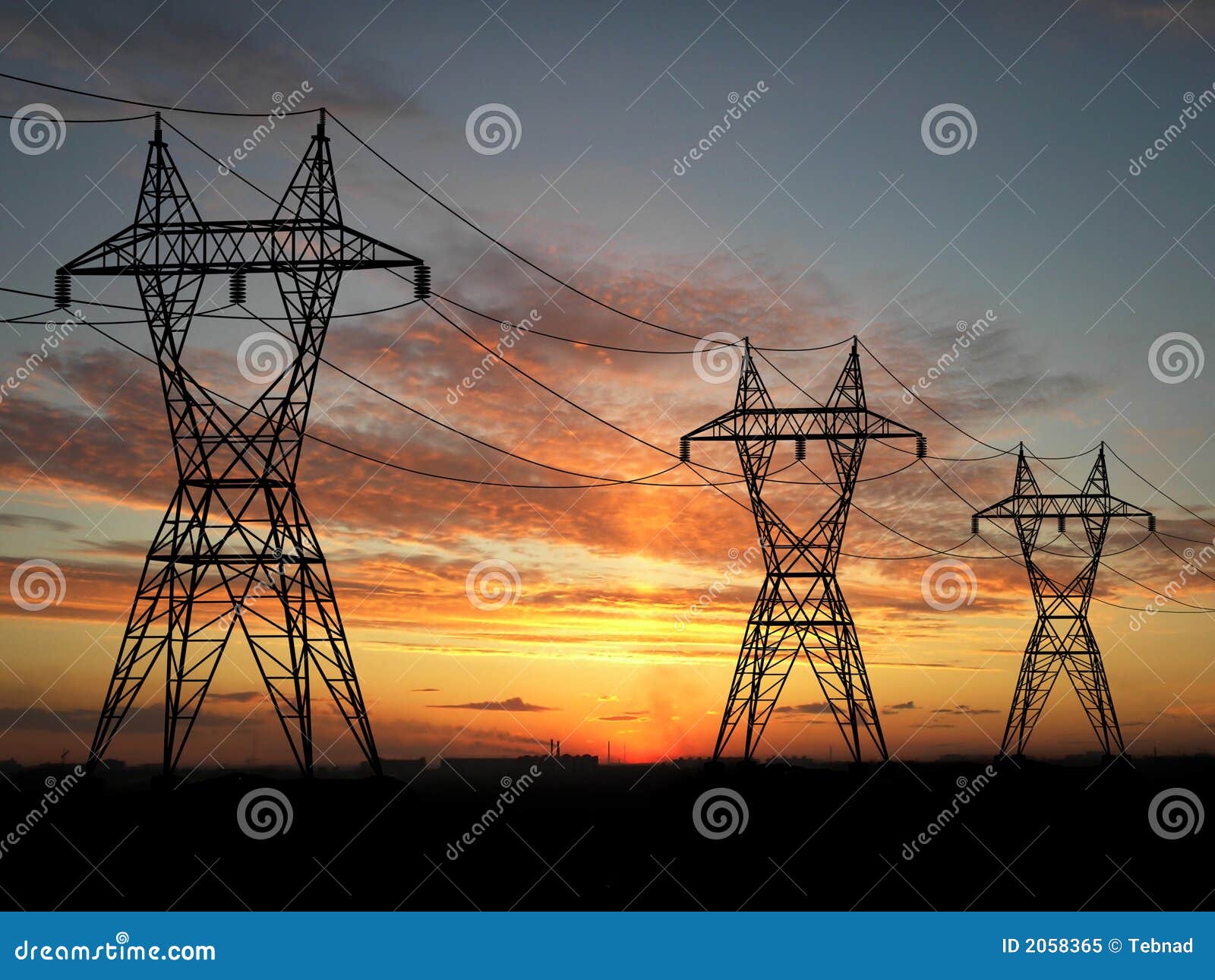 Powerlines stock image. Image of industry, fuel, insulators - 2058365