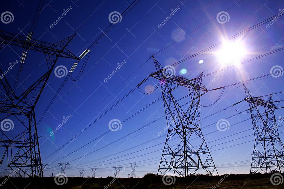Powerlines blue stock photo. Image of pylon, electricity - 867622