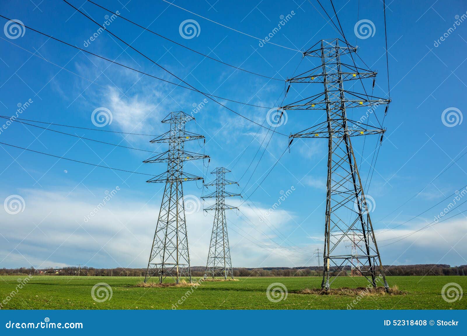 Powerlines stock photo. Image of landscape, conductor - 52318408