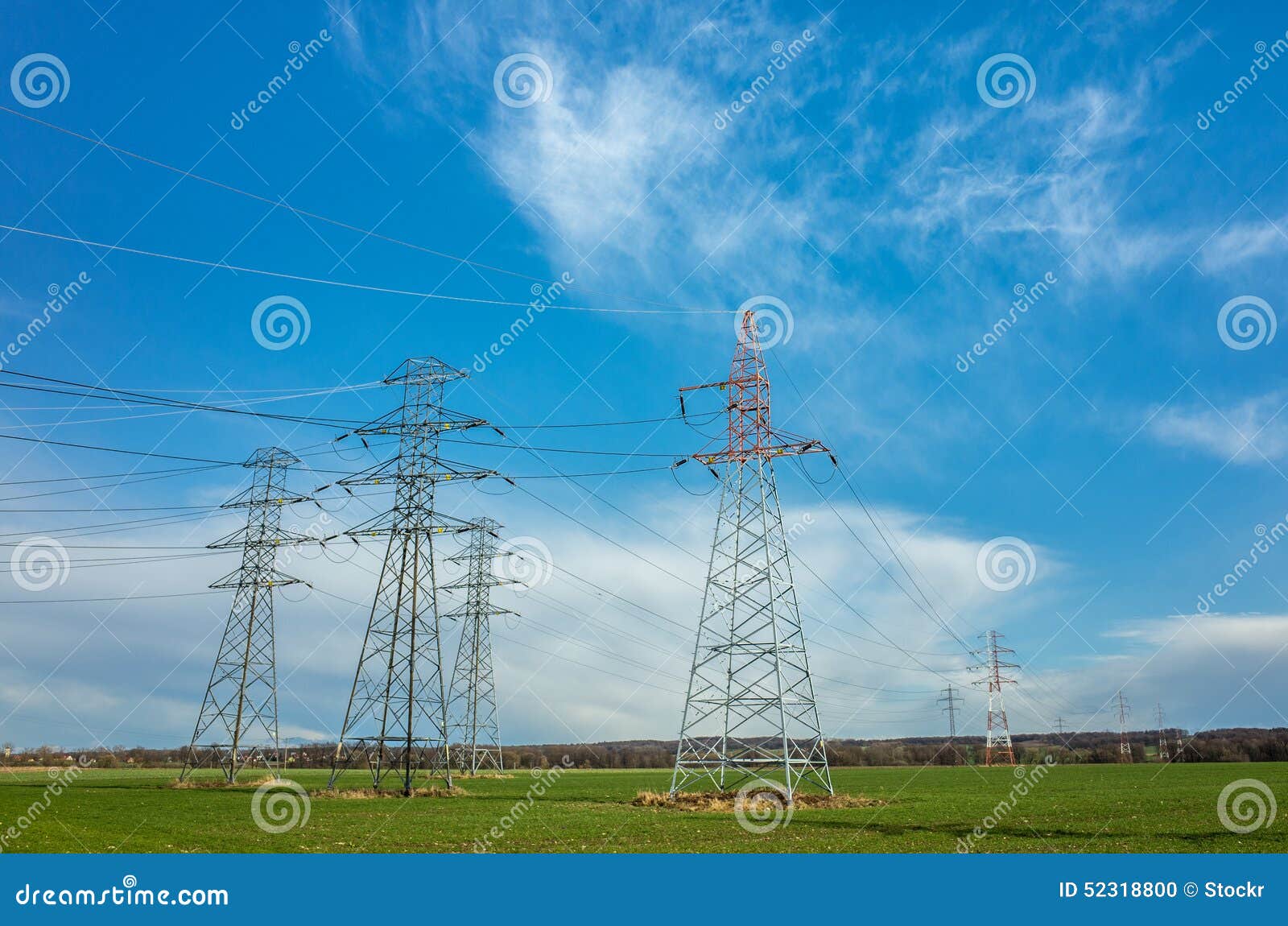 Powerlines stock photo. Image of communications, landscape - 52318800