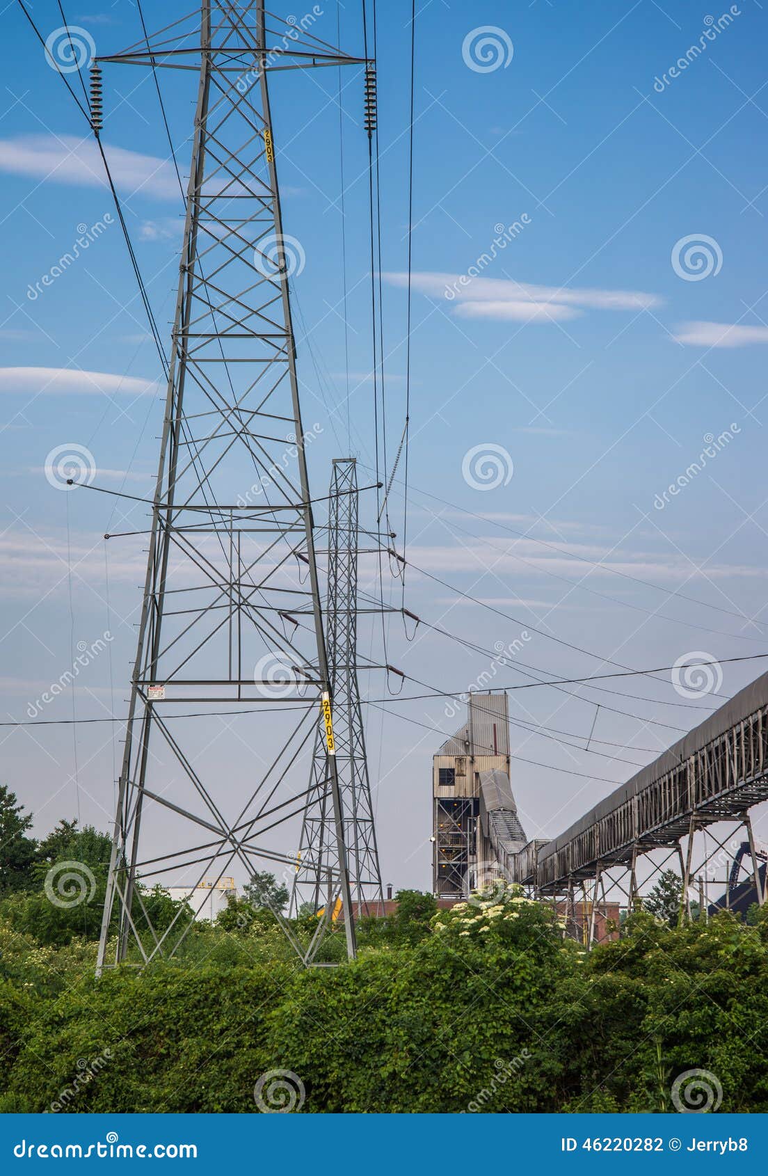 Powerlines Structure stock photo. Image of plant, powerlines - 46220282