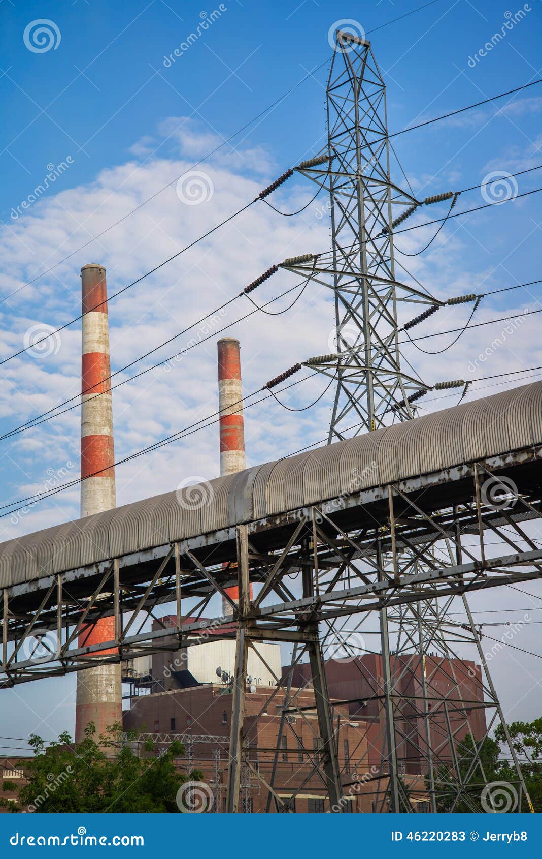 Powerlines Structure stock image. Image of transmission - 46220283