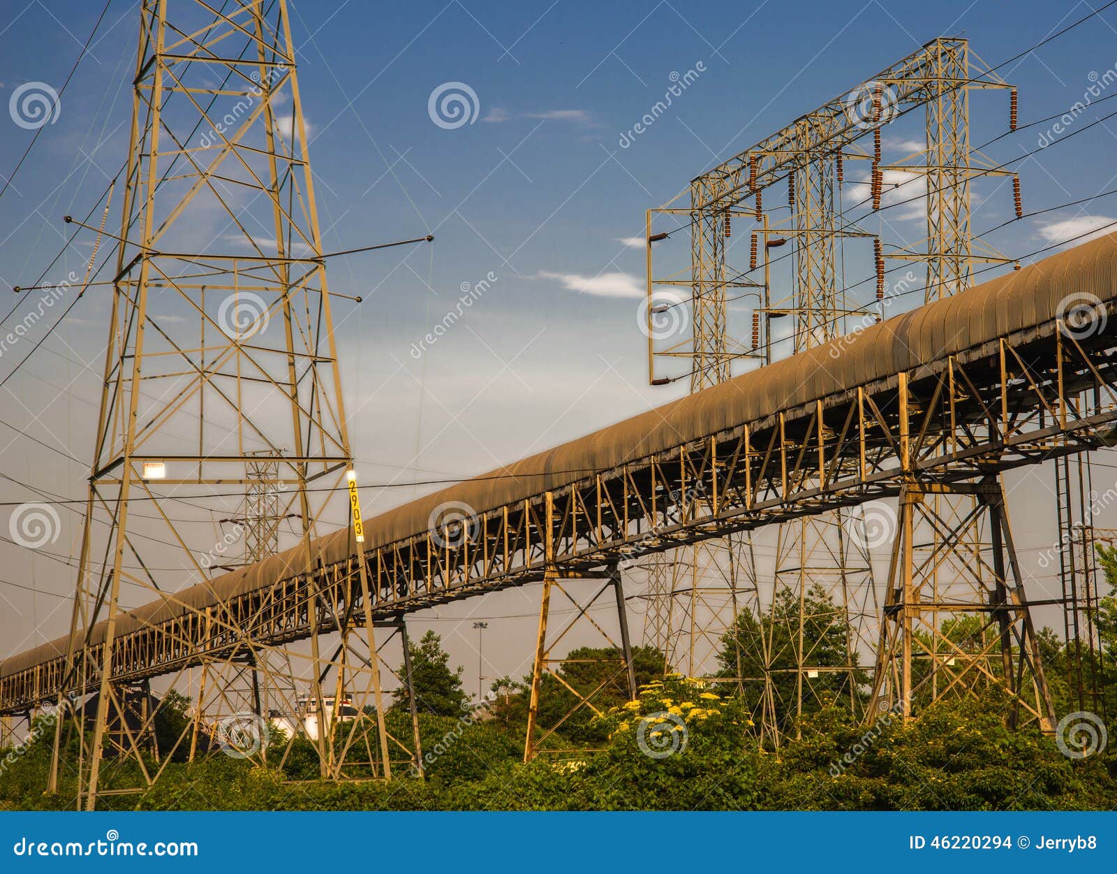 Powerlines Structure stock photo. Image of high, edison - 46220294