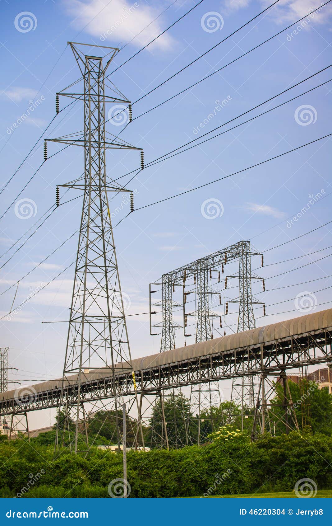 Powerlines Structure stock photo. Image of local, city - 46220304
