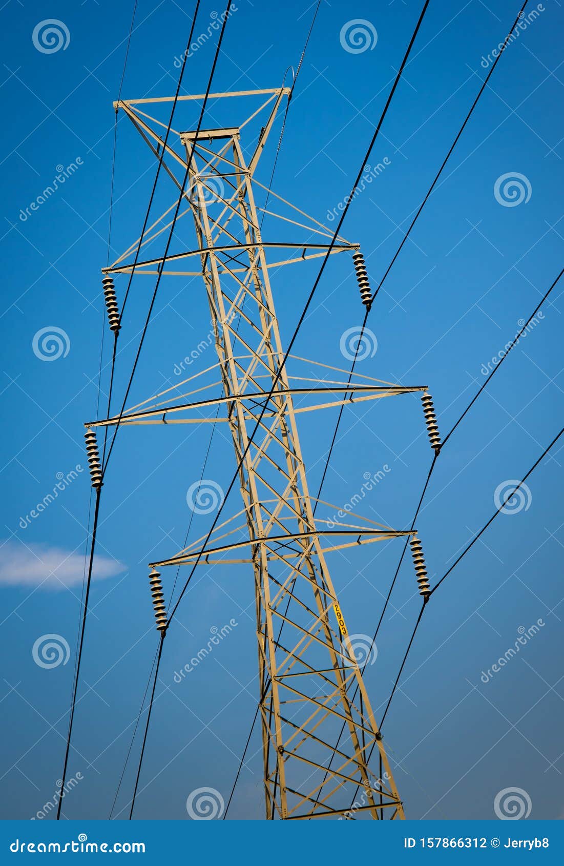 Powerlines Structure for High Tension Wires Stock Photo - Image of ...