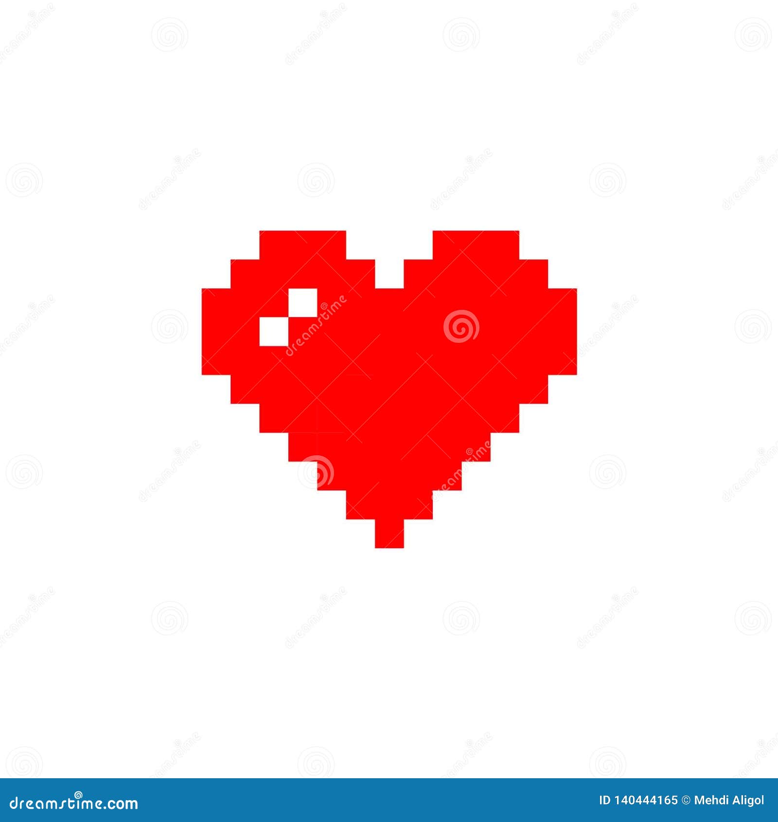 8 Bit Heart in Pixel Art Style Stock Illustration - Illustration of ...