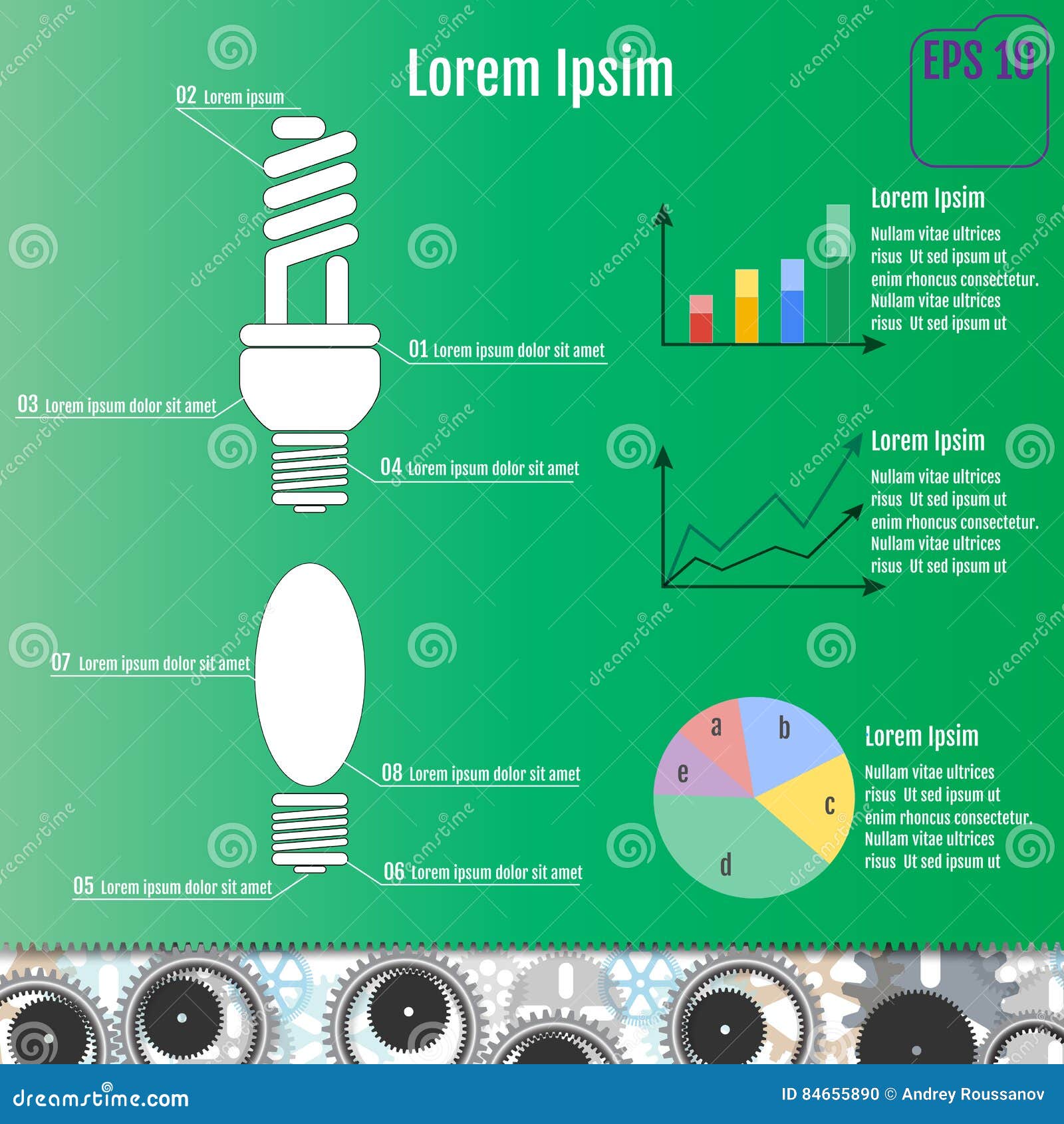 Powersave Lamp Infographic. Vector Stock Vector - Illustration of ...