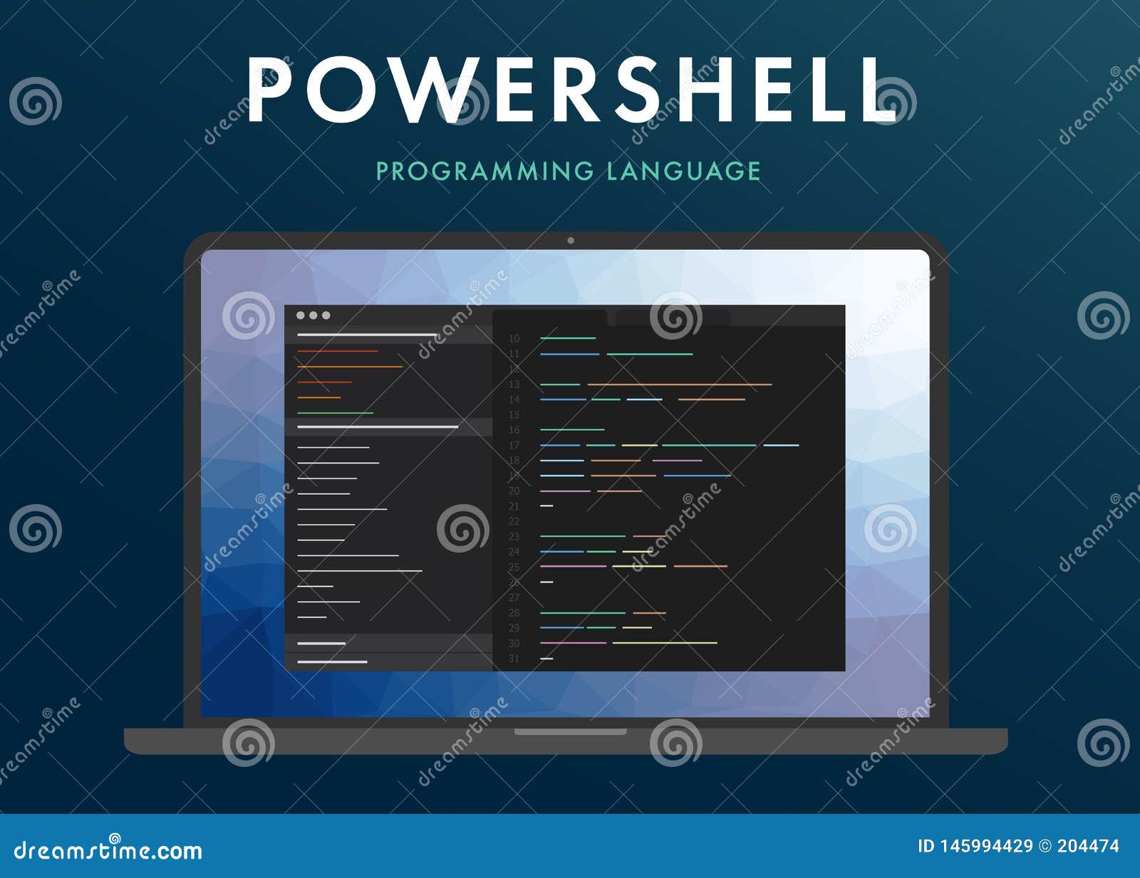 Powershell Programming Language Stock Vector - Illustration of language ...