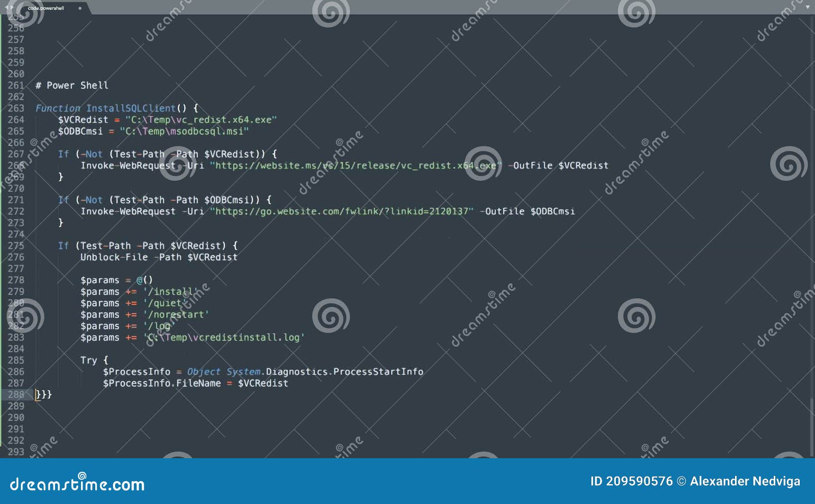 PowerShell Programming Language Source Code Typing Effect. PowerShell Programmer Ticker Colored ...