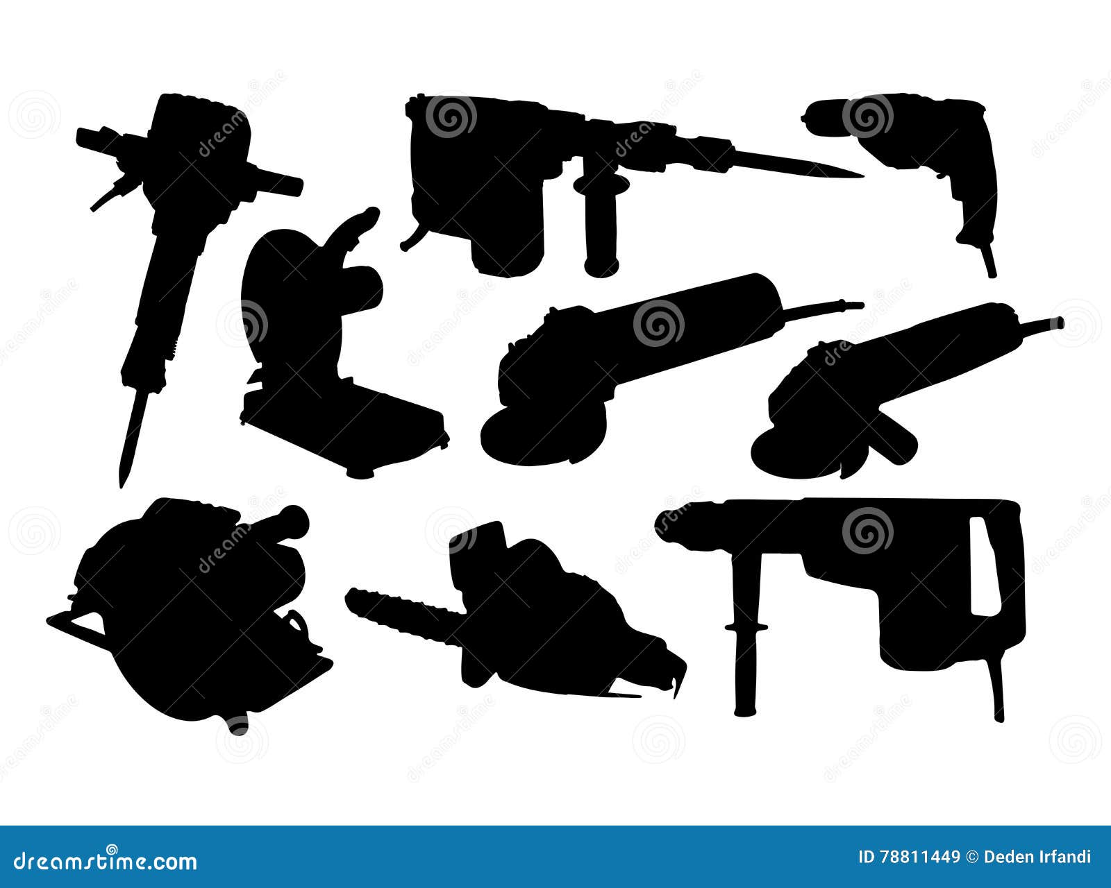 Powertools silhouettes stock illustration. Illustration of logo - 78811449