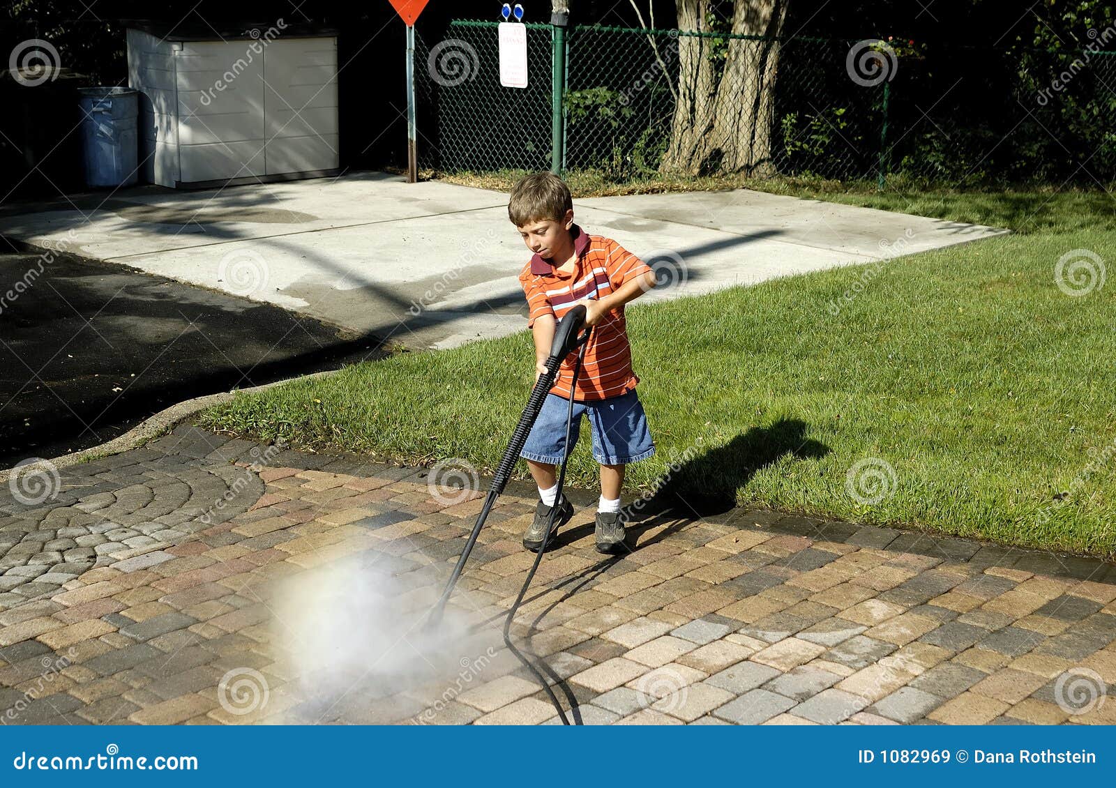 Powerwash stock image. Image of hose, child, playing, home - 1082969
