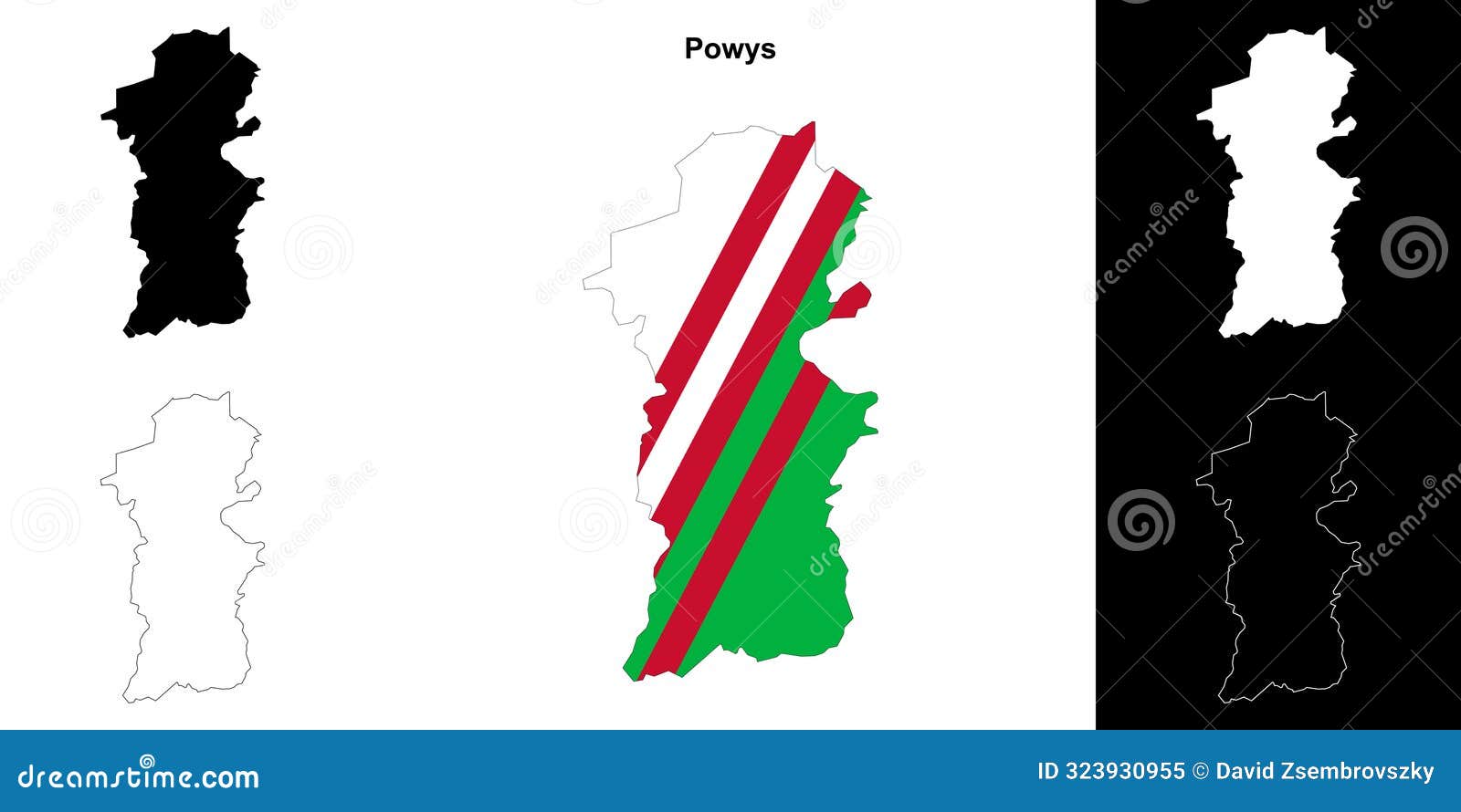 Powys outline map stock illustration. Illustration of kingdom - 323930955
