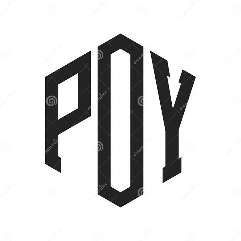 POY Logo Design. Initial Letter POY Monogram Logo Using Hexagon Shape Stock Vector ...
