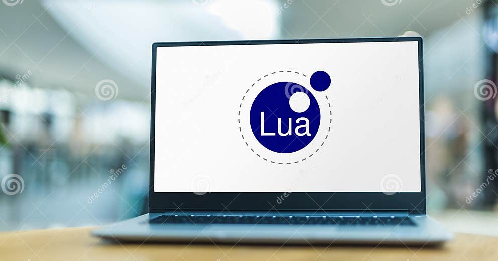 Laptop Computer Displaying Logo of Lua Programming Language Editorial ...