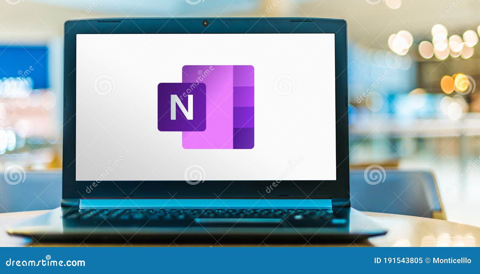 Laptop Computer Displaying Logo of Microsoft OneNote Editorial Image ...