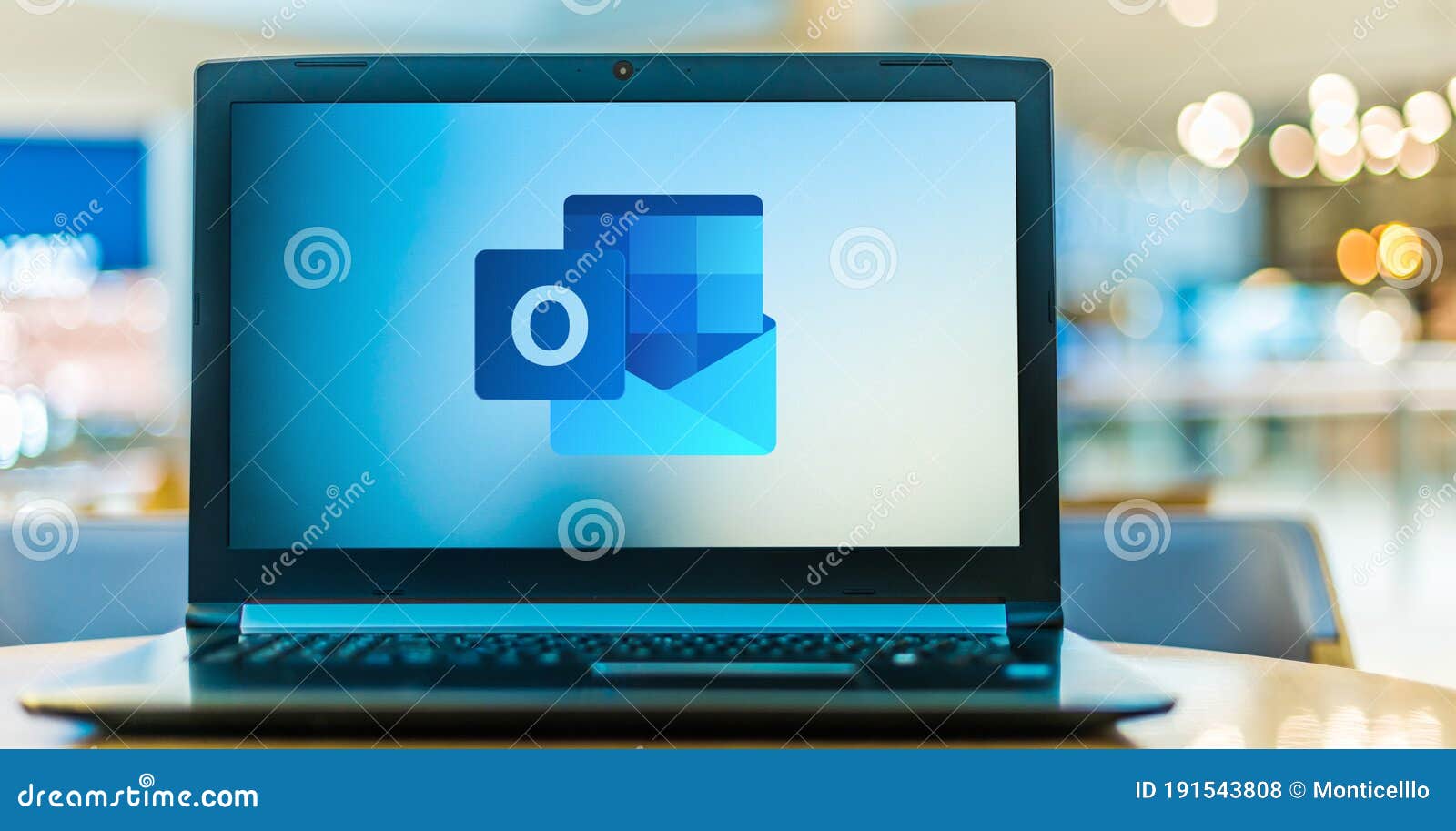 Laptop Computer Displaying Logo of Microsoft Outlook Editorial Stock ...