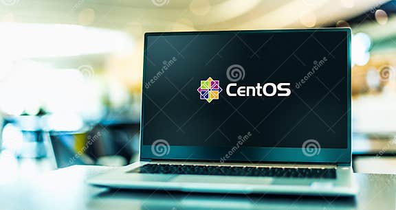Laptop Computer Displaying Logo of CentOS Editorial Stock Photo - Image ...
