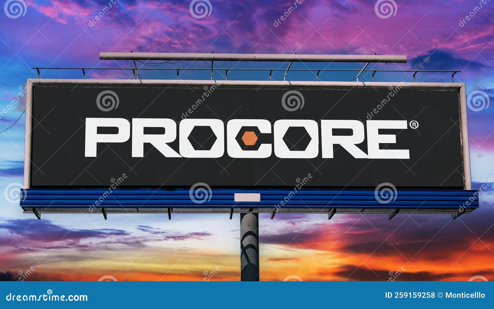 Advertisement Billboard Displaying Logo of Procore Technologies ...