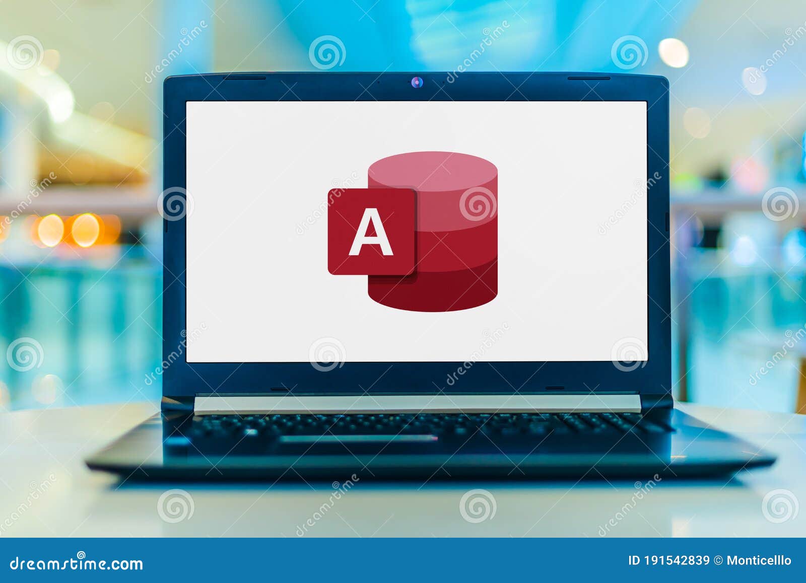 Laptop Computer Displaying Logo of Microsoft Access Editorial Stock ...