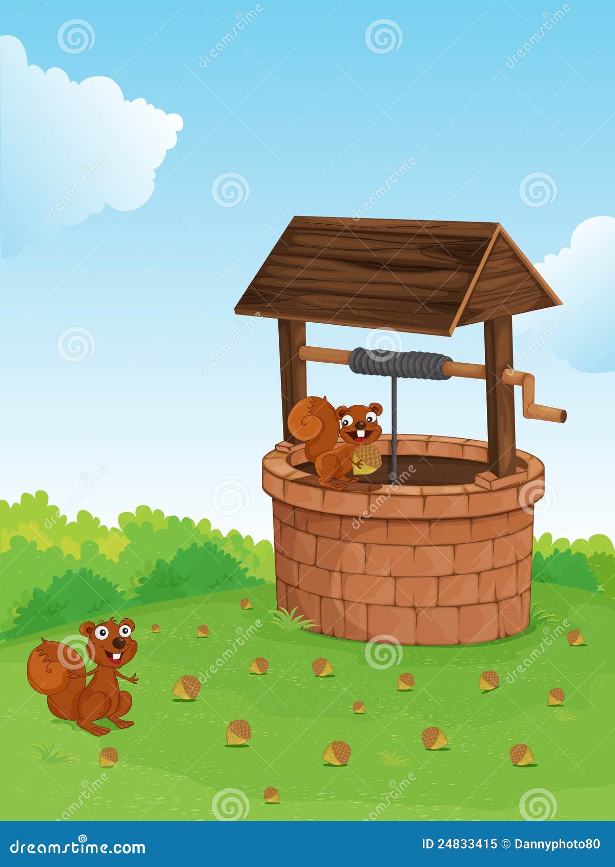 Pozzo del pozzo illustrazione vettoriale. Illustrazione di divertente ...