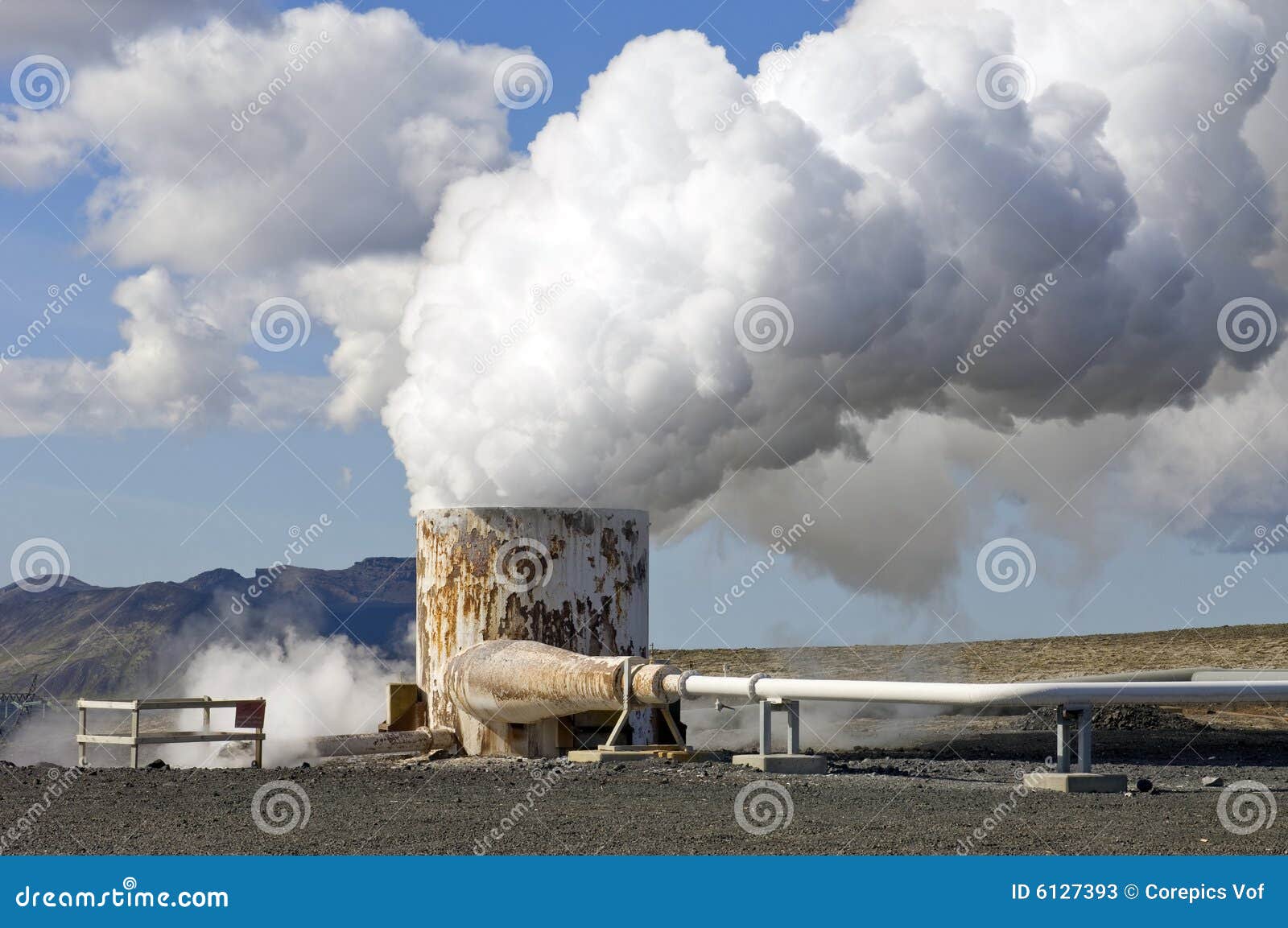 Pozzo Geotermico Dell'acqua Calda Immagine Stock - Immagine di ghiaia ...