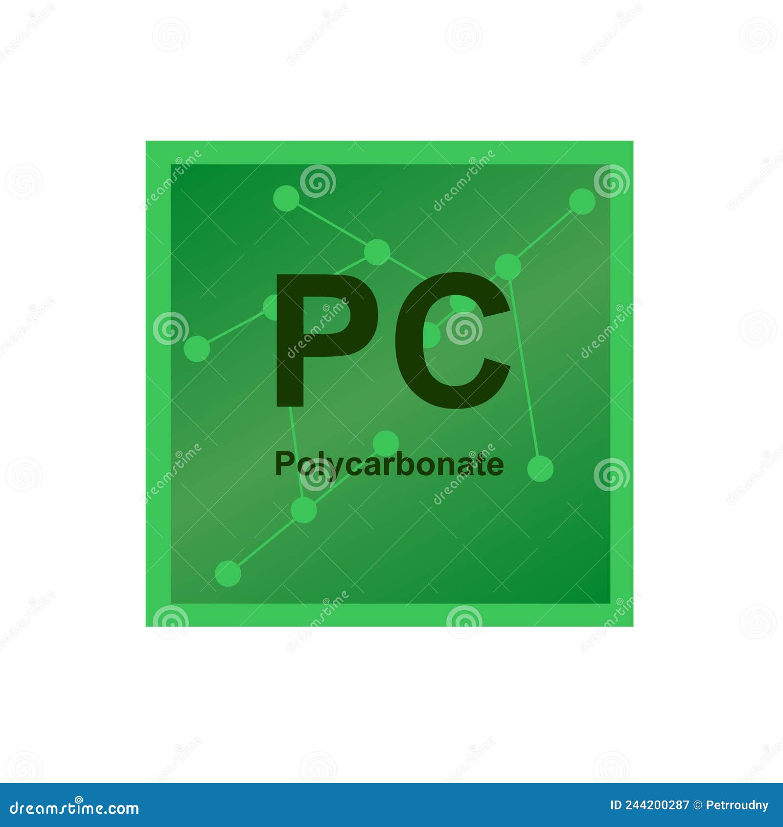 Vector Symbol Of Polycarbonate PC Polymer On The Background From ...