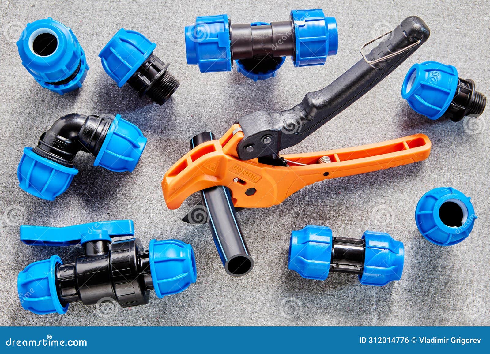 Compression Fittings for Water Wastewater or Irrigation Lie on Table ...