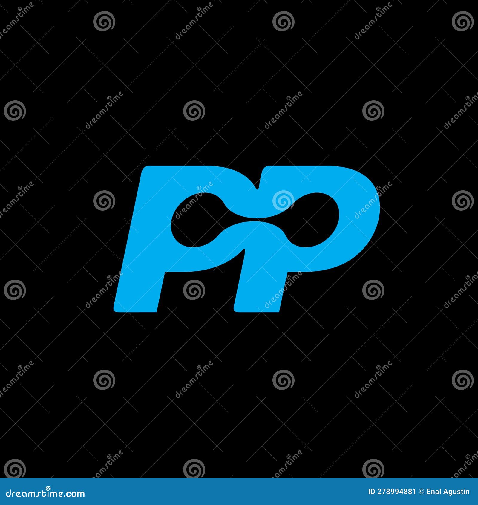 PP Letter Infinity Initial Logo Design Stock Vector - Illustration of ...