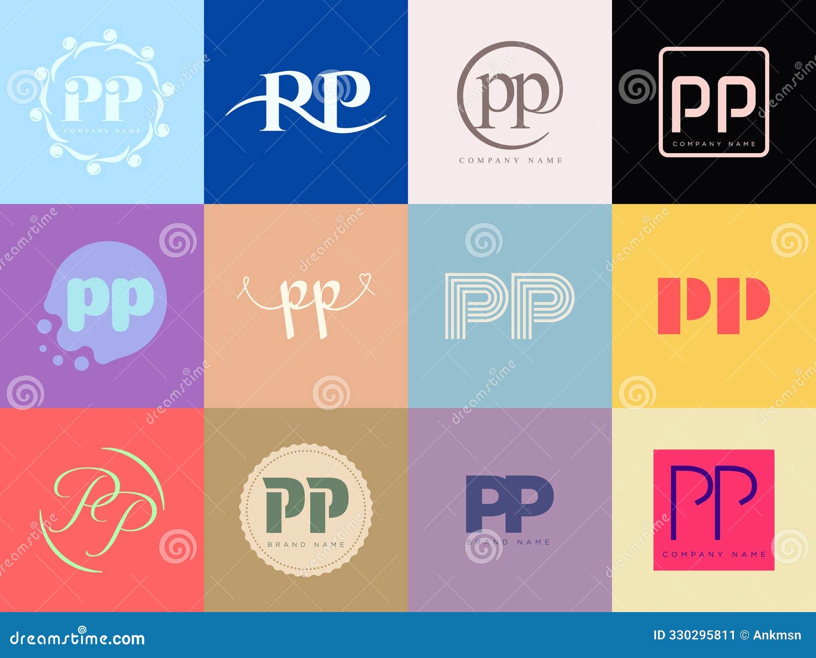PP Logo Company Template. Letter P and P Logotype Stock Illustration ...