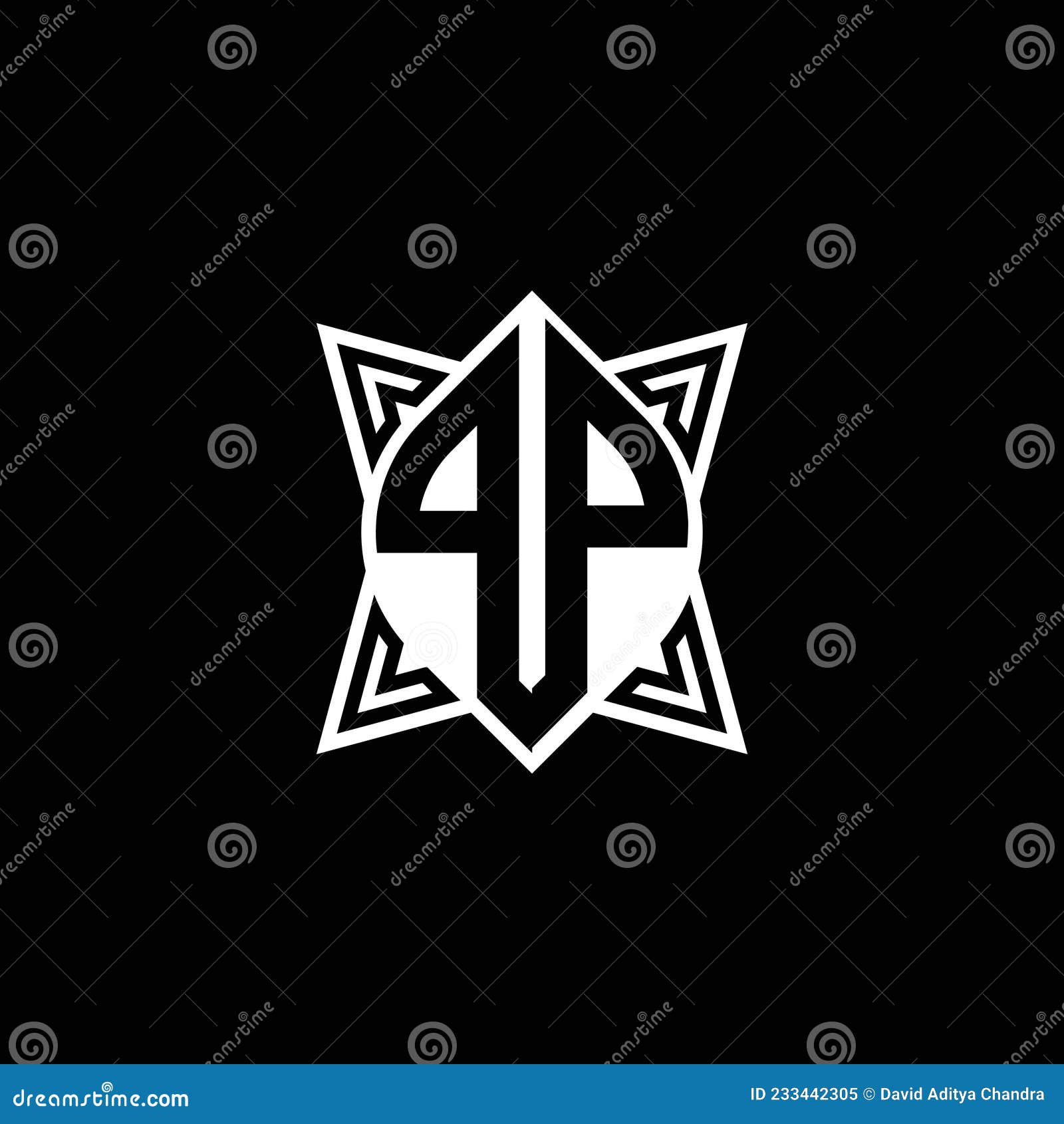 PP Monogram Letter Geometric Star Style Stock Vector - Illustration of ...