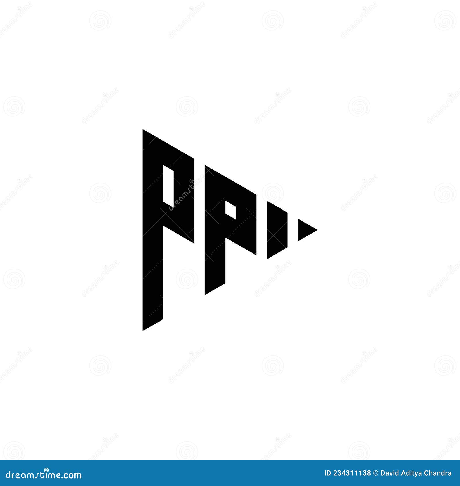 PP Logo Monogram Triangle Shape Play Button Stock Vector - Illustration ...