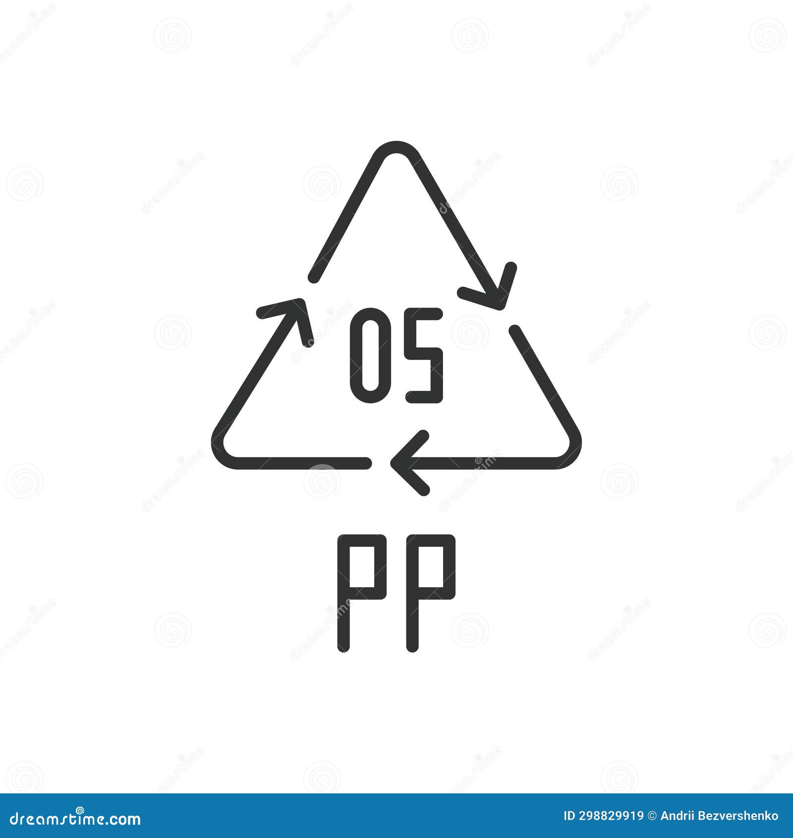PP 05 Recycling Code Symbol. Plastic Recycling Vector Polypropylene ...